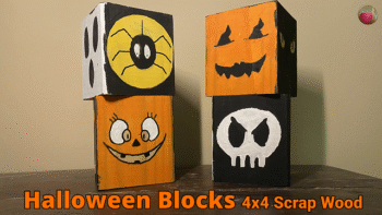 Easy DIY Halloween Blocks from 4x4 Scrap Wood | Heartwood Art